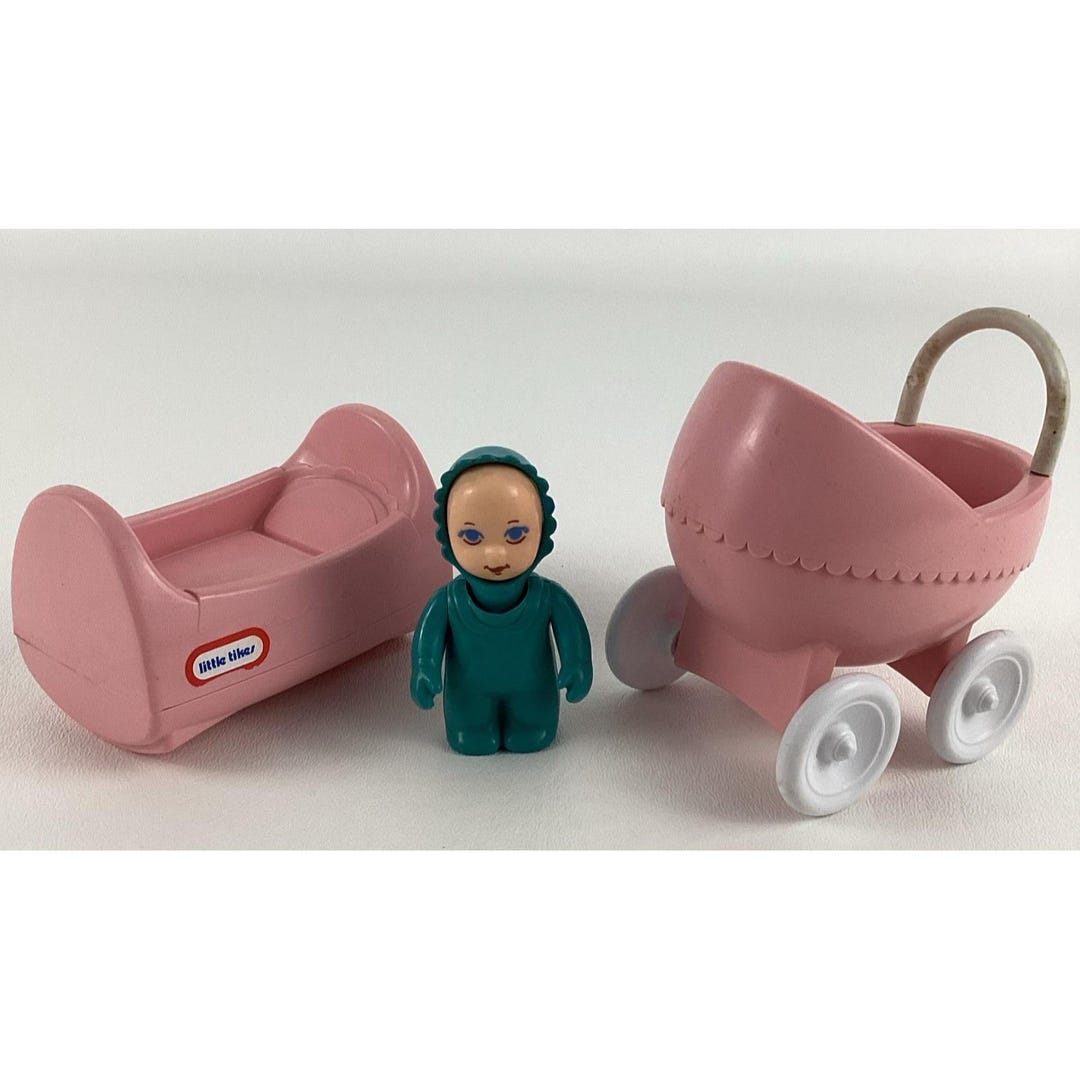 Little Tikes Dollhouse Baby Buggy Stroller Carriage Rocker Bassinet ...