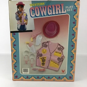 Western Cowgirl Play Set Costume Vest Hat Spurs Halloween Vintage 80s ...