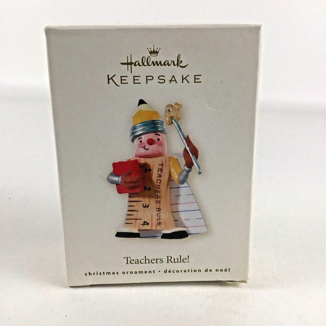 Hallmark Keepsake Christmas Tree Ornament Teachers Rule! Pencil New ...