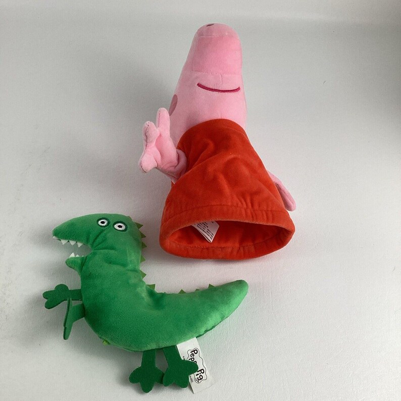 Peppa Pig Plush Hand Puppet Lot Daddy Mummy Mr. Dinosaur Peppa ...