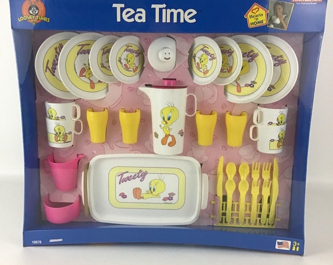 Looney Tunes Tea Time Tweety Bird Pretend Tea Set Vintage 1998 New ...