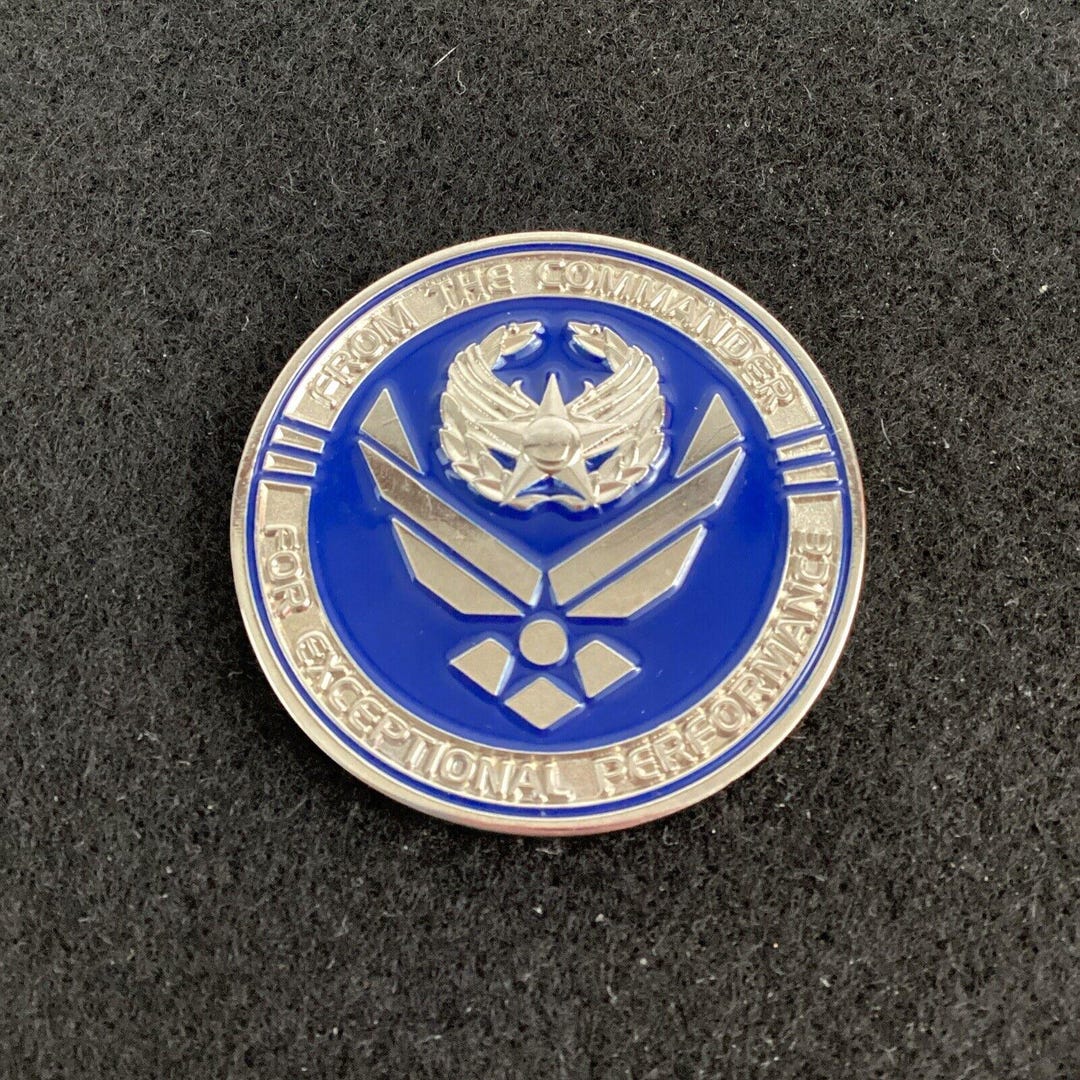 Air Force Challenge Coin Exceptional Performance Presented by Lt Col ...
