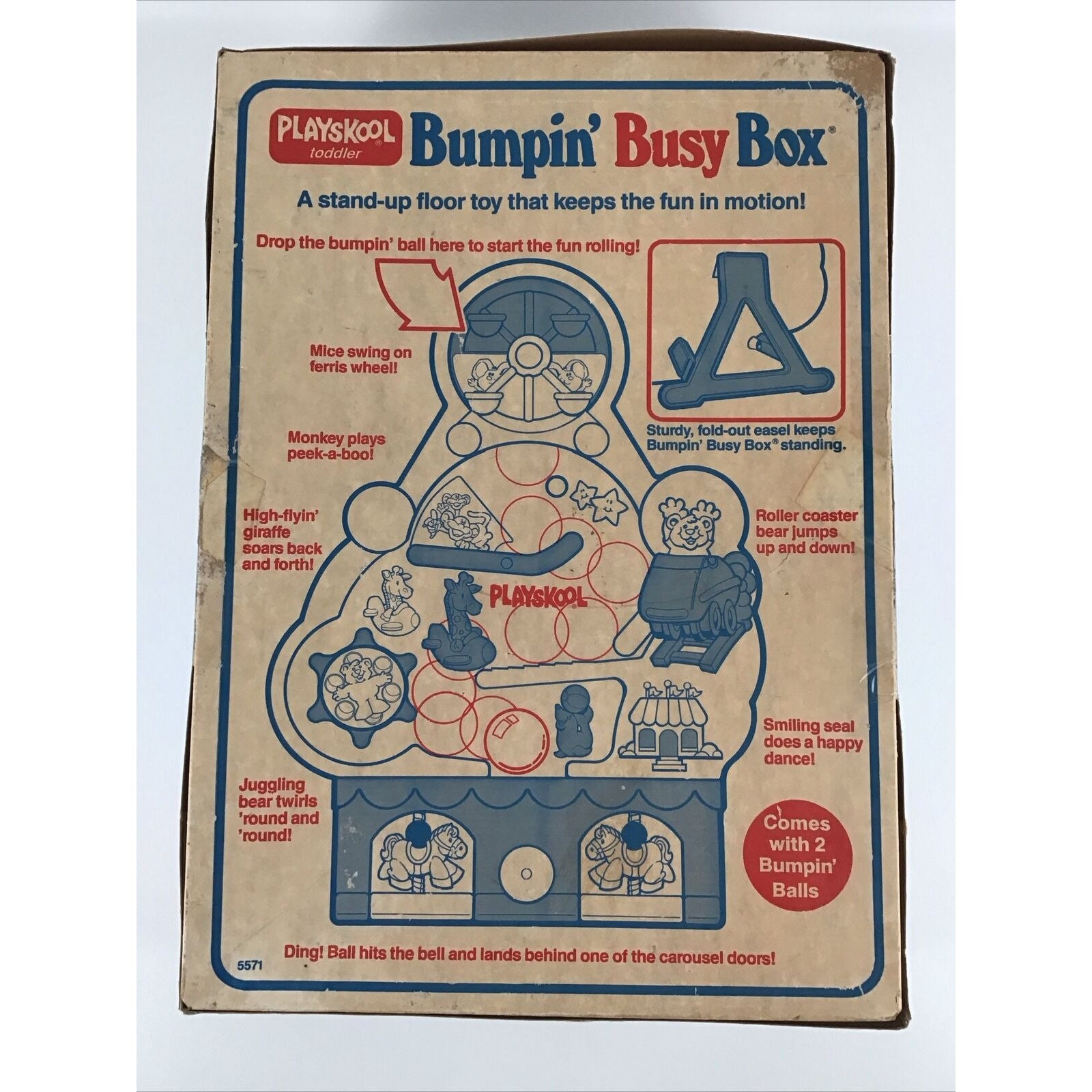 Playskool Toddler Bumpin’ Busy Box Ball Drop Baby Toy Vintage 1989 USA ...