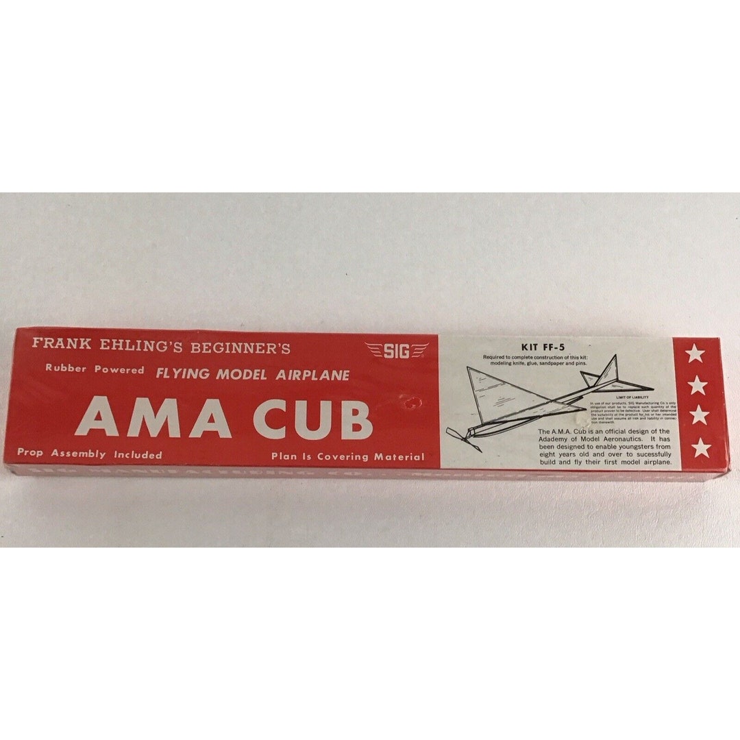 Ama Cub Rubber Powered Flying Model Airplane Kit FF-5 Prop Assembly SIG ...