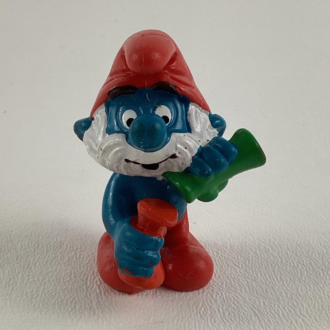 Schleich the Smurfs PVC Laboratory Papa Smurf Figure Vintage Peyo 1983 ...