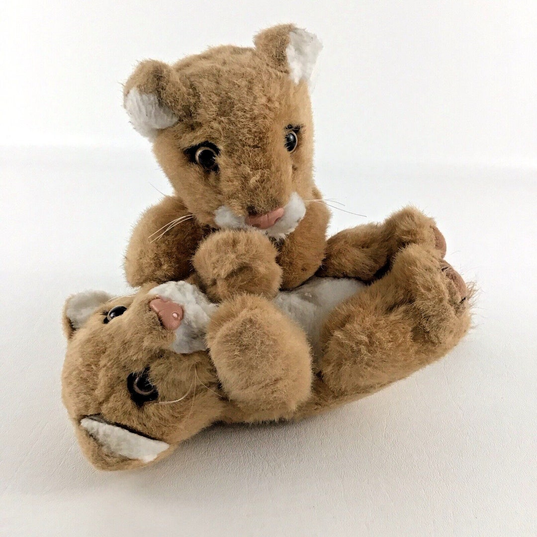 Fiesta Playful Lion Cub Baby Pair 7 Plush Stuffed Animal Twin Toy ...