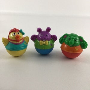 Playskool Weebles Roly Poly Figures Elephant Bunny Chick Vintage Hasbro ...