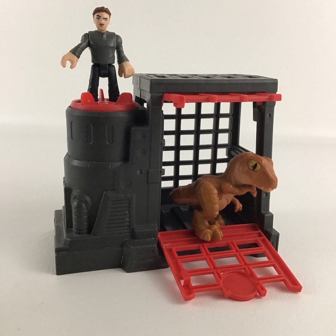 Fisher Price Imaginext Jurassic World Dinosaur Cage Playset Owen Figure ...