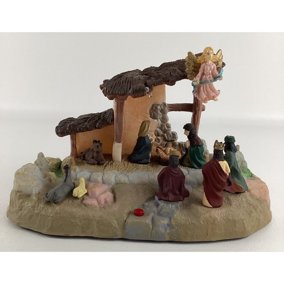 Gemmy Animated Christmas Nativity Scene Lights Narrated Story Musical ...