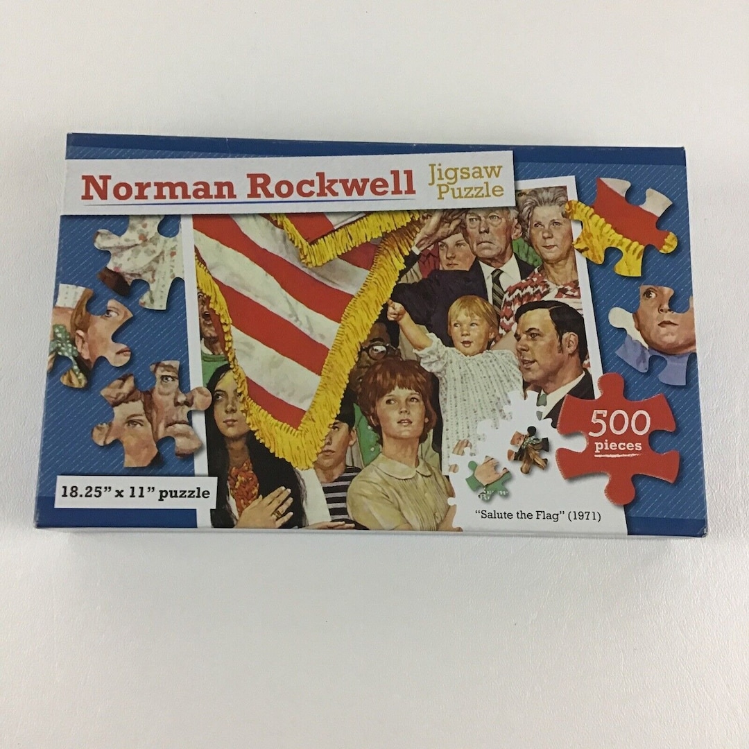 Norman Rockwell Jigsaw Puzzle 500 Piece Salute the Flag 1971 New Sealed ...