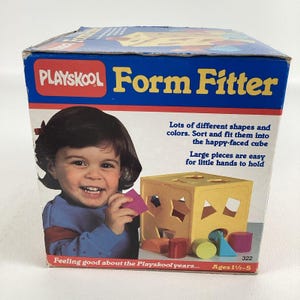 Playskool Form Fitter Shape Sorter Cube Block Child Toy Colors Vintage ...