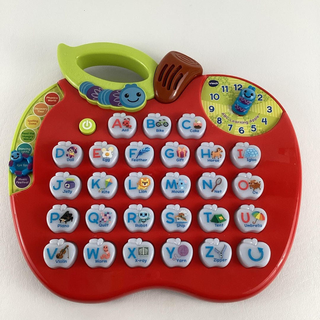 Vtech Alphabet ABC Learning Apple Sounds Phrases Melodies Phonics ...