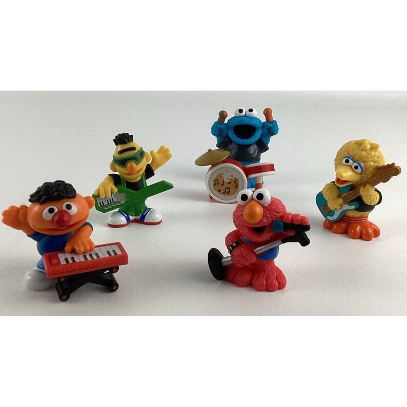 Sesame Street Muppet Band PVC Figures Lot Bert Ernie Big Bird Elmo ...