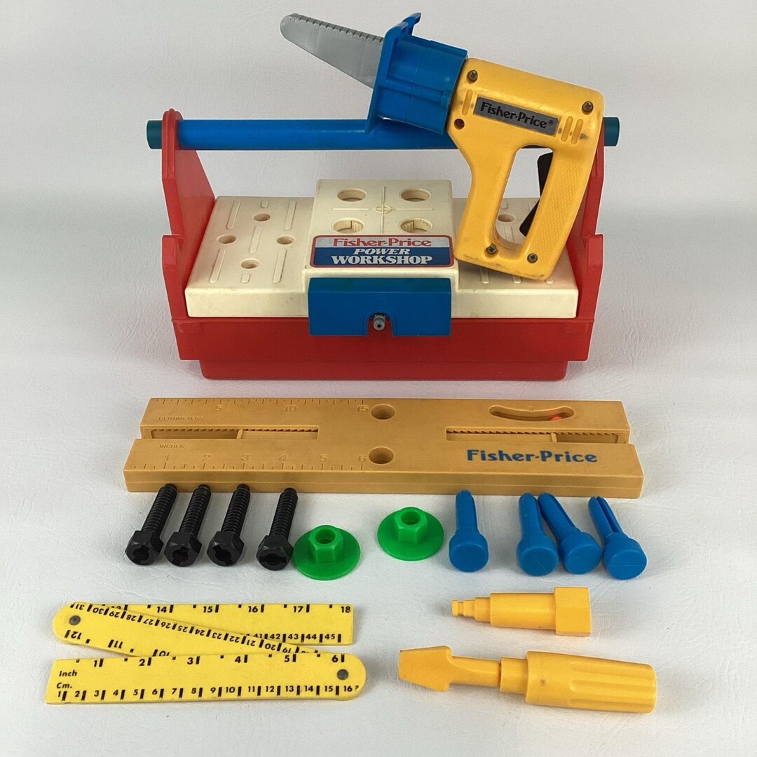 Fisher Price Power Workshop Pretend Play Carry Along Toolbox Tools ...