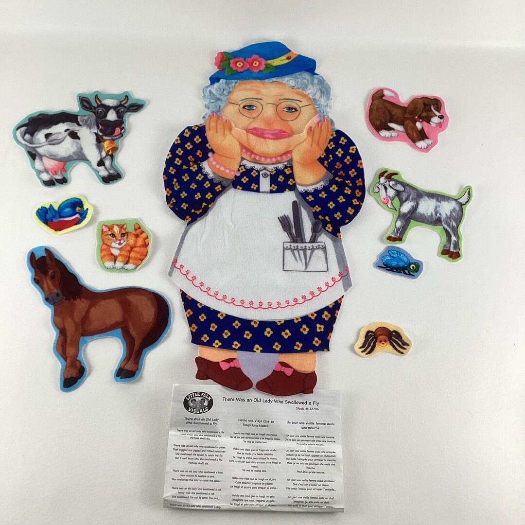 Little Folk Visuals Was an Old Lady Who Swallowed A Fly Felt Game ...