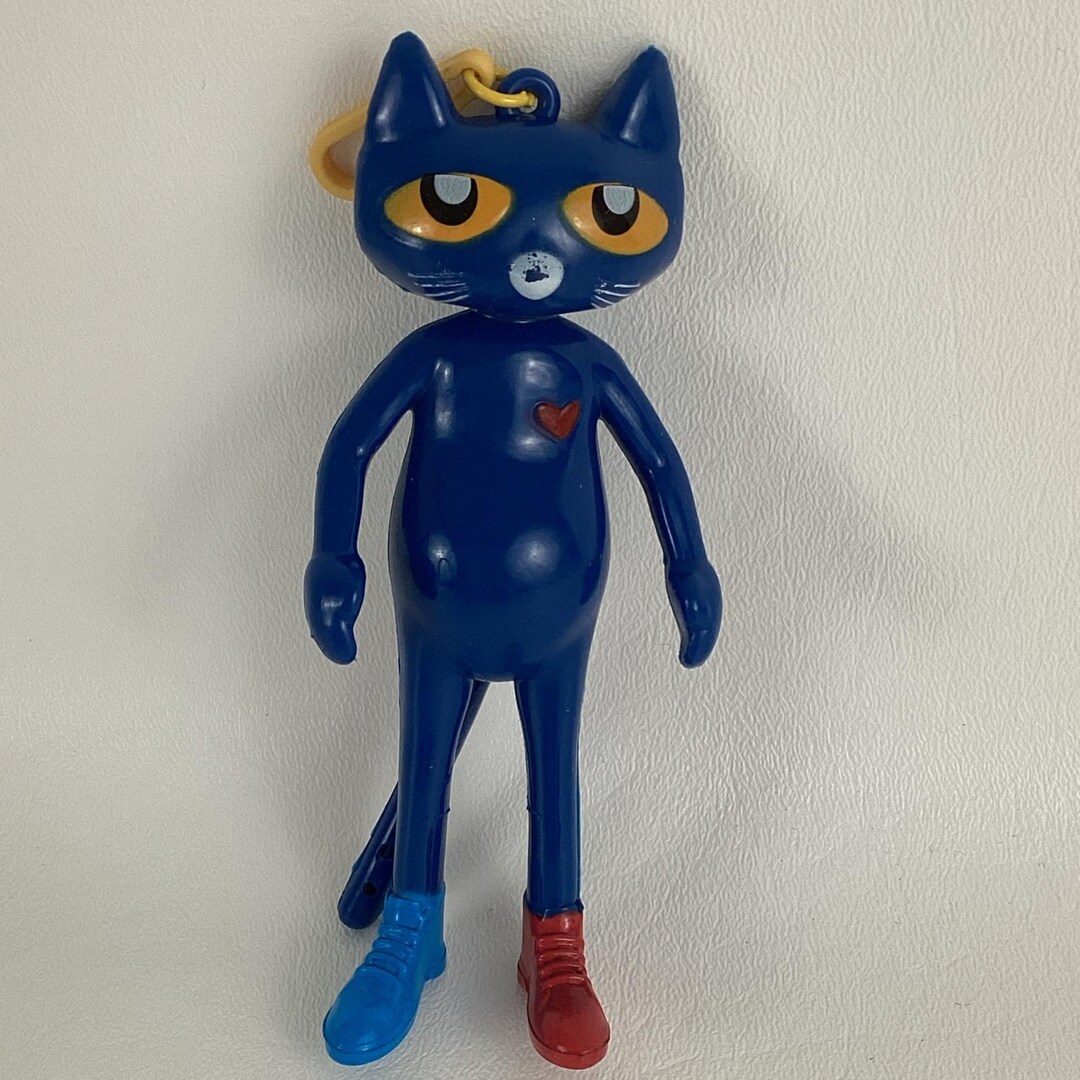 Pete the Cat Action Figure Clip on Keychain Bendable Cool Pete Zipper ...