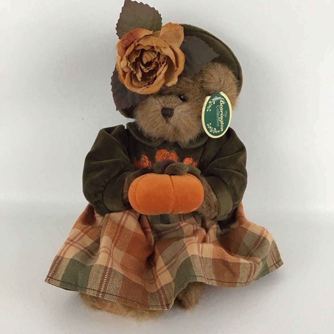 The Bearington Collection Autumn Harvest Bear 12 Plush Stuffed Animal ...