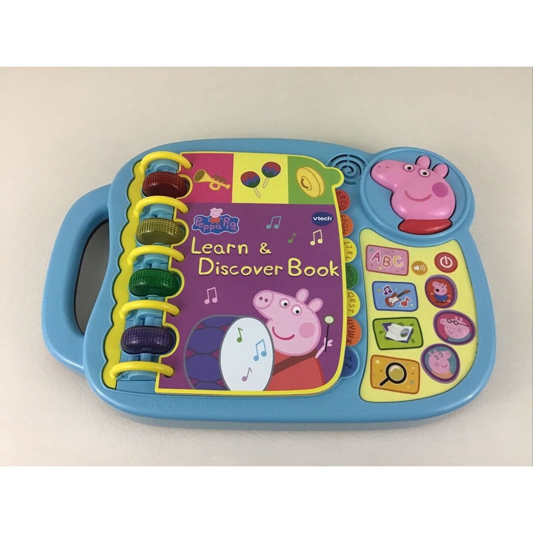 Vtech Peppa Pig Learn & Discover Book Interactive Alphabet Vocabulary ...