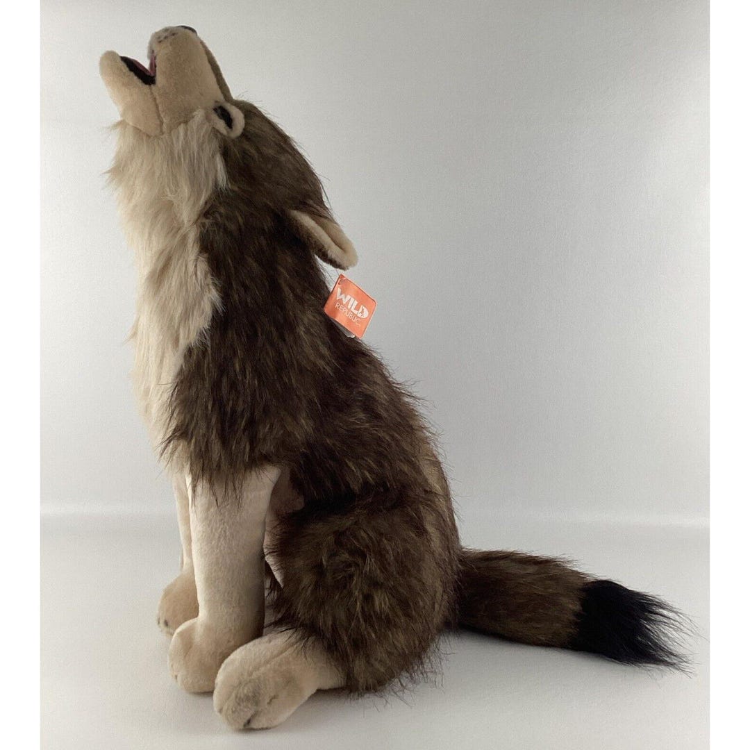 Wild Republic Howling Wolf 25" Realistic Jumbo Large Plush Stuffed ...