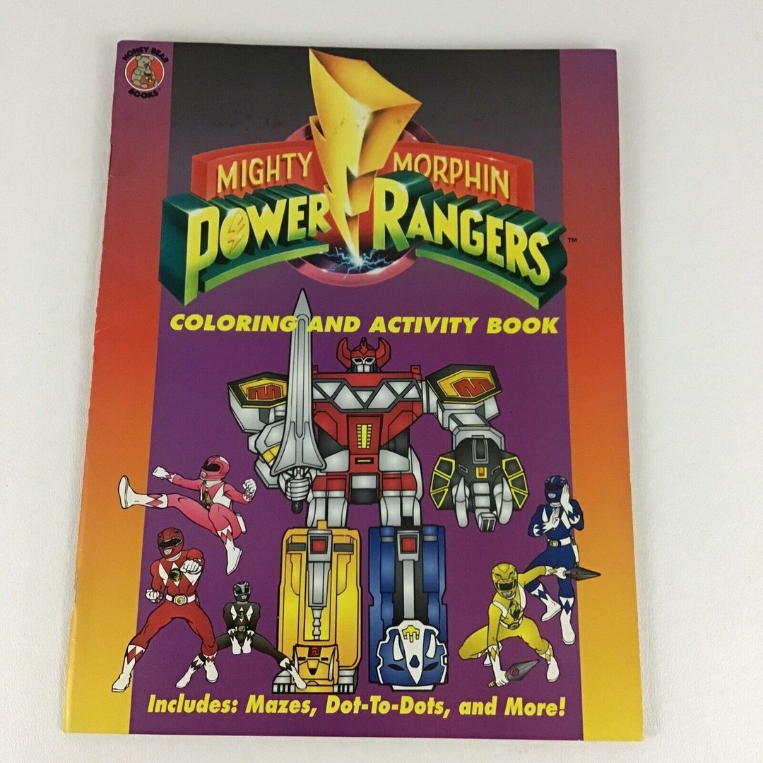 Mighty Morphin Power Rangers Coloring Activity Book Mazes Dots Vintage ...