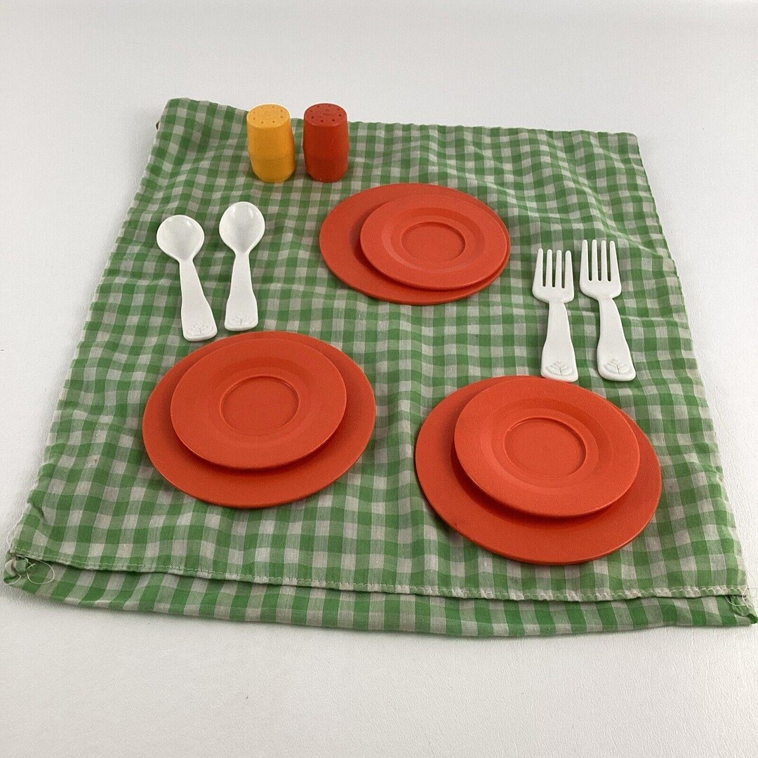 Fisher Price Fun With Food Set Salt Pepper Shakers Utensils Plates ...