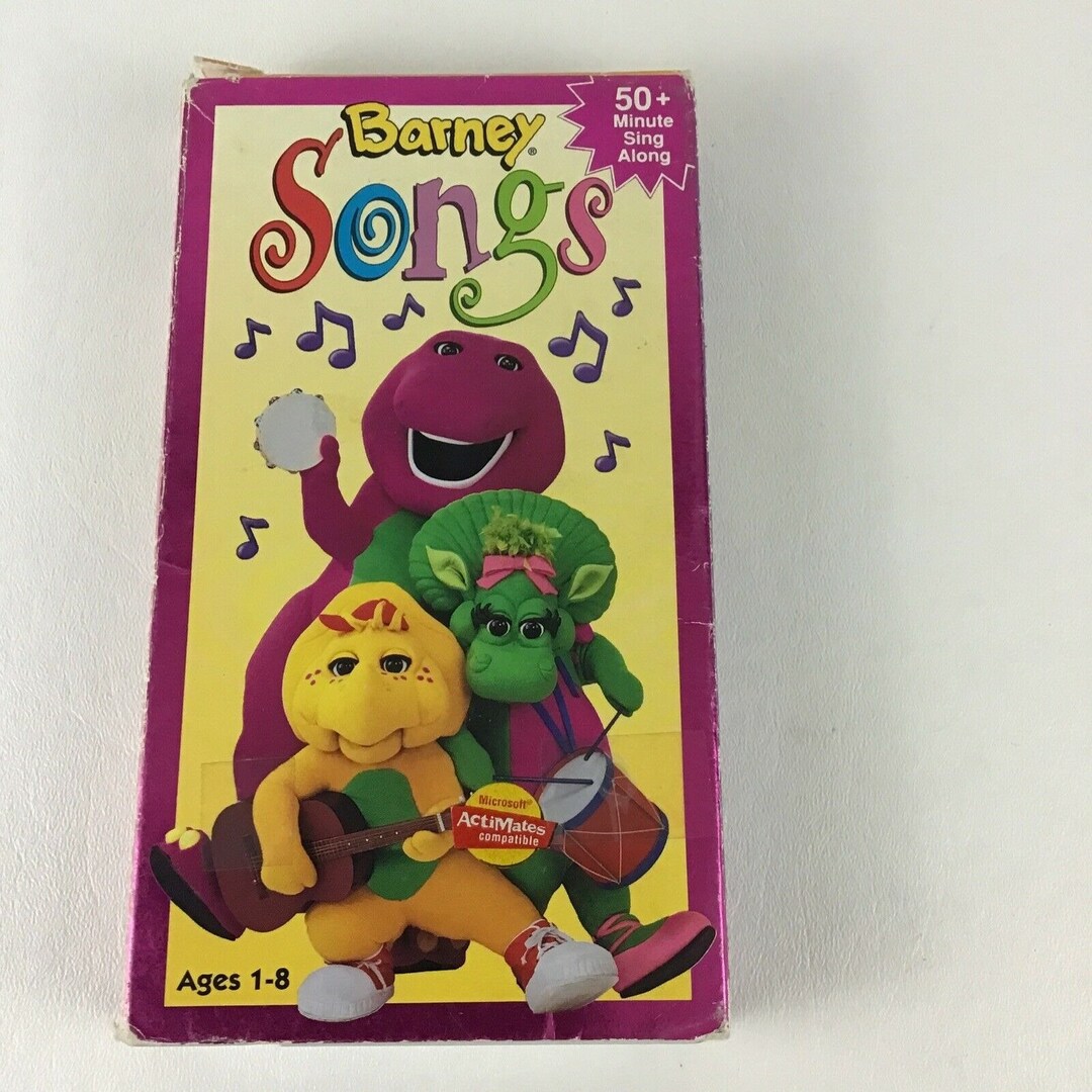 Barney Songs White VHS Tape 50 Minute Sing Along Baby Bop - Etsy
