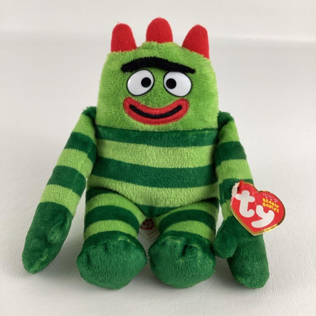 Ty Beanie Babies Yo Gabba Gabba Brobee 7 Plush Bean Bag Stuffed Toy ...
