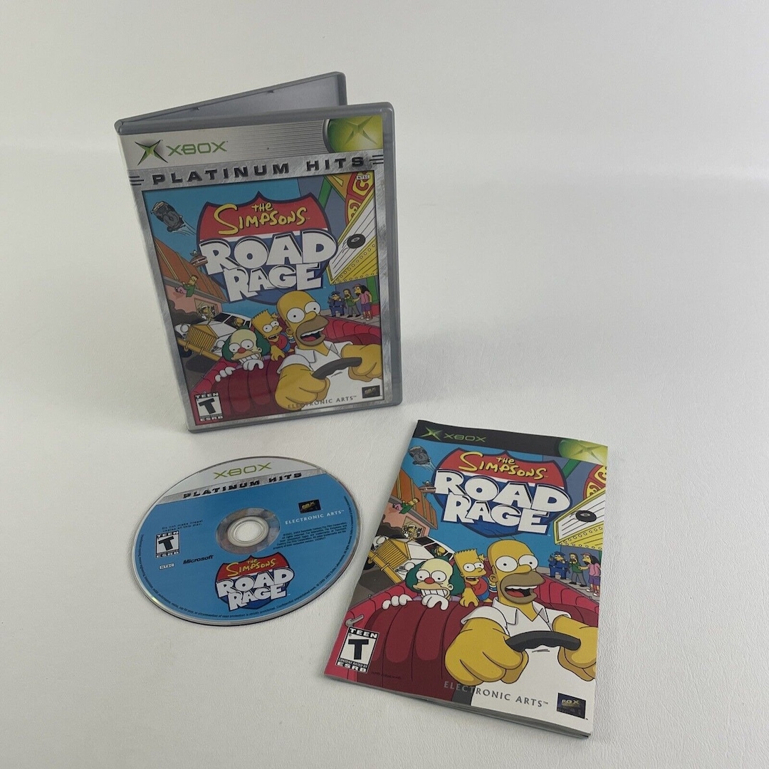 XBOX Platinum Hits the Simpsons Video Game Road Rage COMPLETE W Manual ...