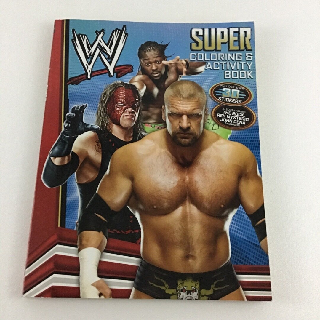 WWE Wrestling Super Stars Coloring Activity Book Stickers - Etsy