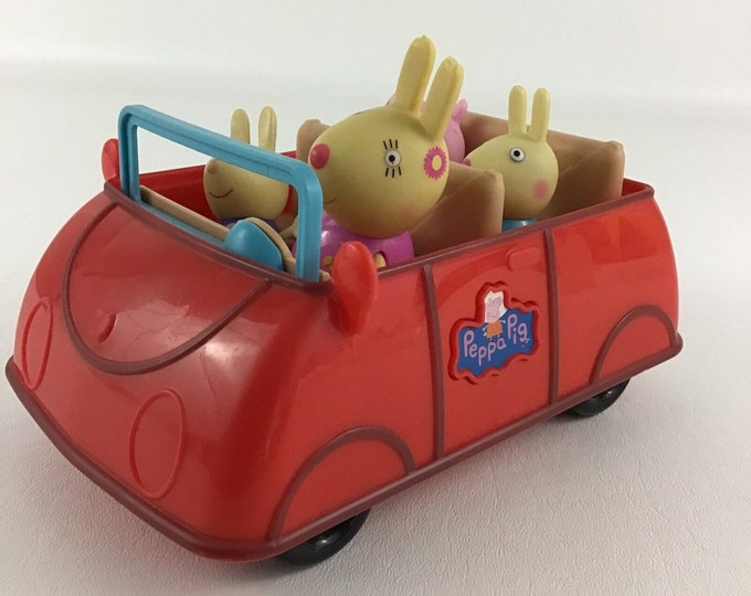 Peppa Pig Big Red Family Road Trip Car Sound Effects Figures Vintage ...