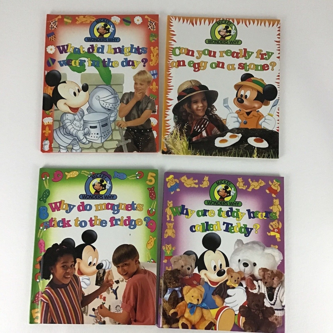 Mickey Wonders Why Hardcover Books Lot of 4 Teddy Bears Magnets Knights ...