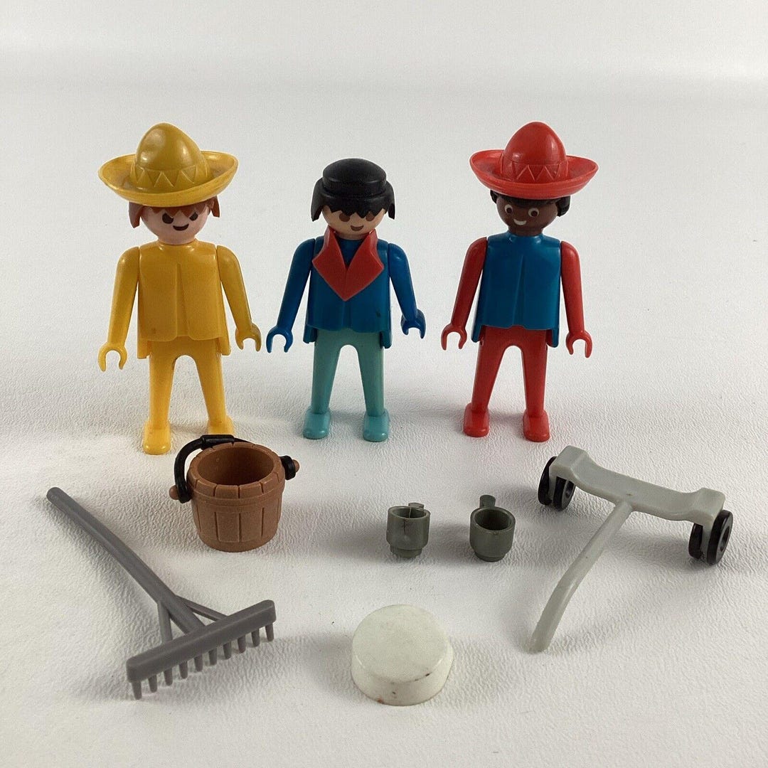 Playmobil Western Town Action Figures Toy Lot Mexican Sombrero Vintage ...
