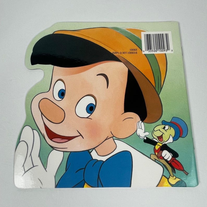 Walt Disney's Pinocchio 1993 Golden Super Shape Book Illustrated ...