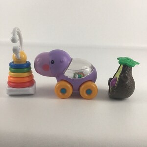 Fisher Price Baby Toy Lot Avocado Poppity Pop Hippo Roller Rock A Stack ...