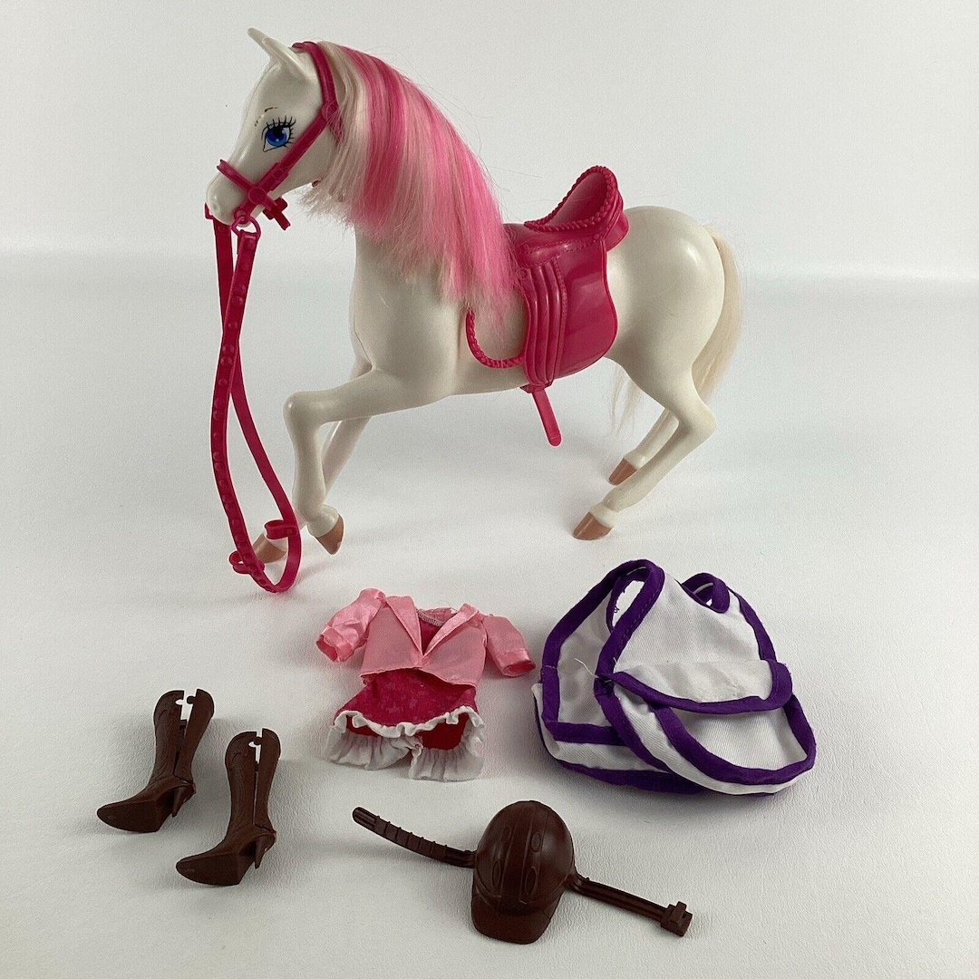 Barbie Equestrian Doll Horse Figure Pet Riding Gear Saddle Mattel Toy ...