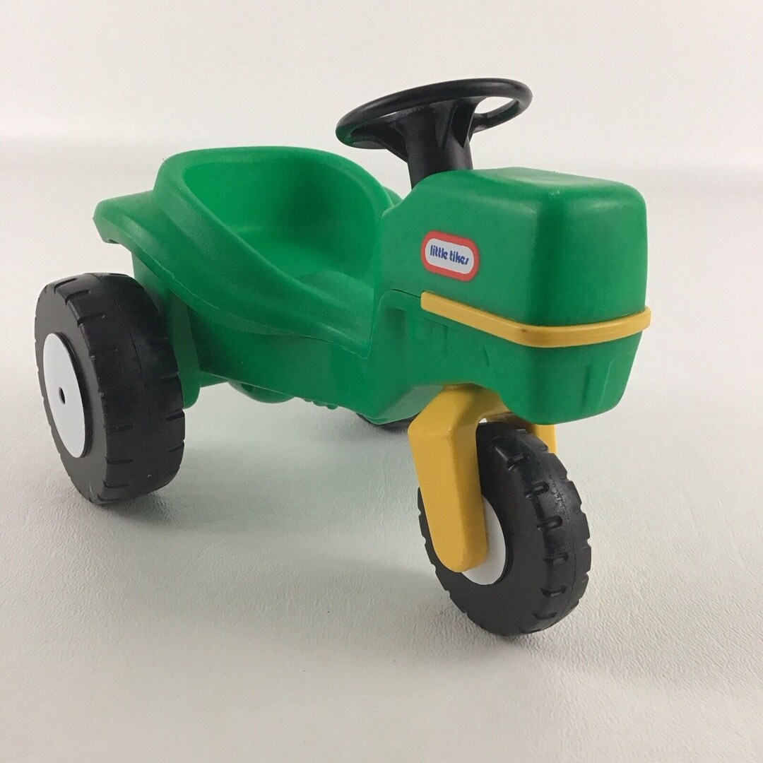 Little Tikes Dollhouse Size Green Farm Tractor Push Along Toy Vintage ...