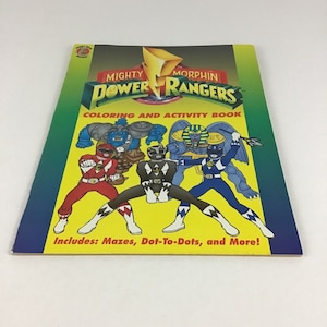 Mighty Morphin Power Rangers Coloring Activity Book Mazes Dots Vintage ...