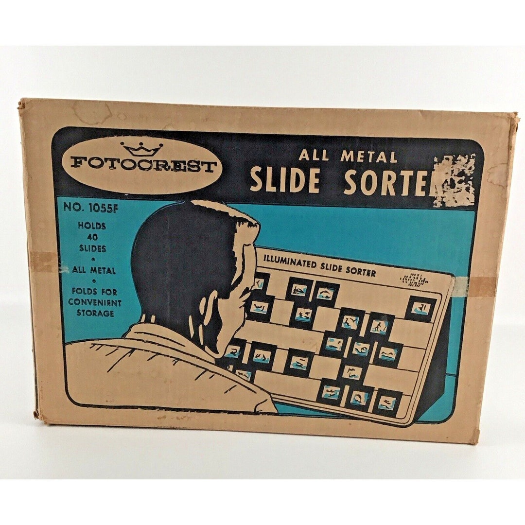 Fotocrest All Metal Illuminated Slide Sorter No. 1055F Holds 40 Slides ...