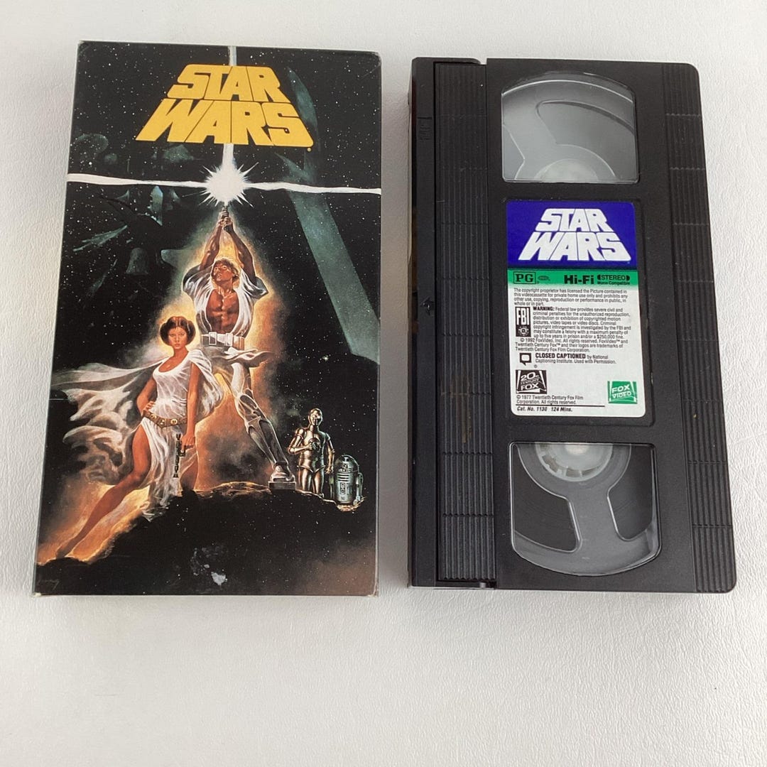 Star Wars Movie VHS Tape Vintage 1992 Long Time Ago Galaxy Far Far Away ...