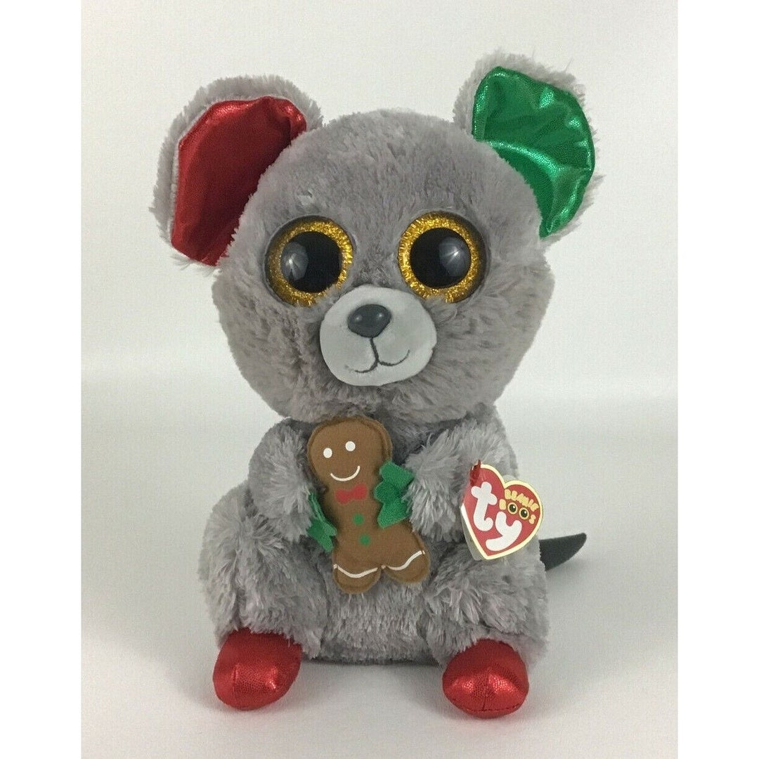 Ty Beanie Boos Mac the Mouse Christmas Medium 10" Plush Stuffed New W ...