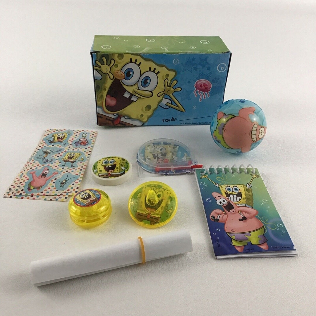 Spongebob Squarepants Gift Pack Notepad Bouncy Ball Yoyo Top Easter Toy ...
