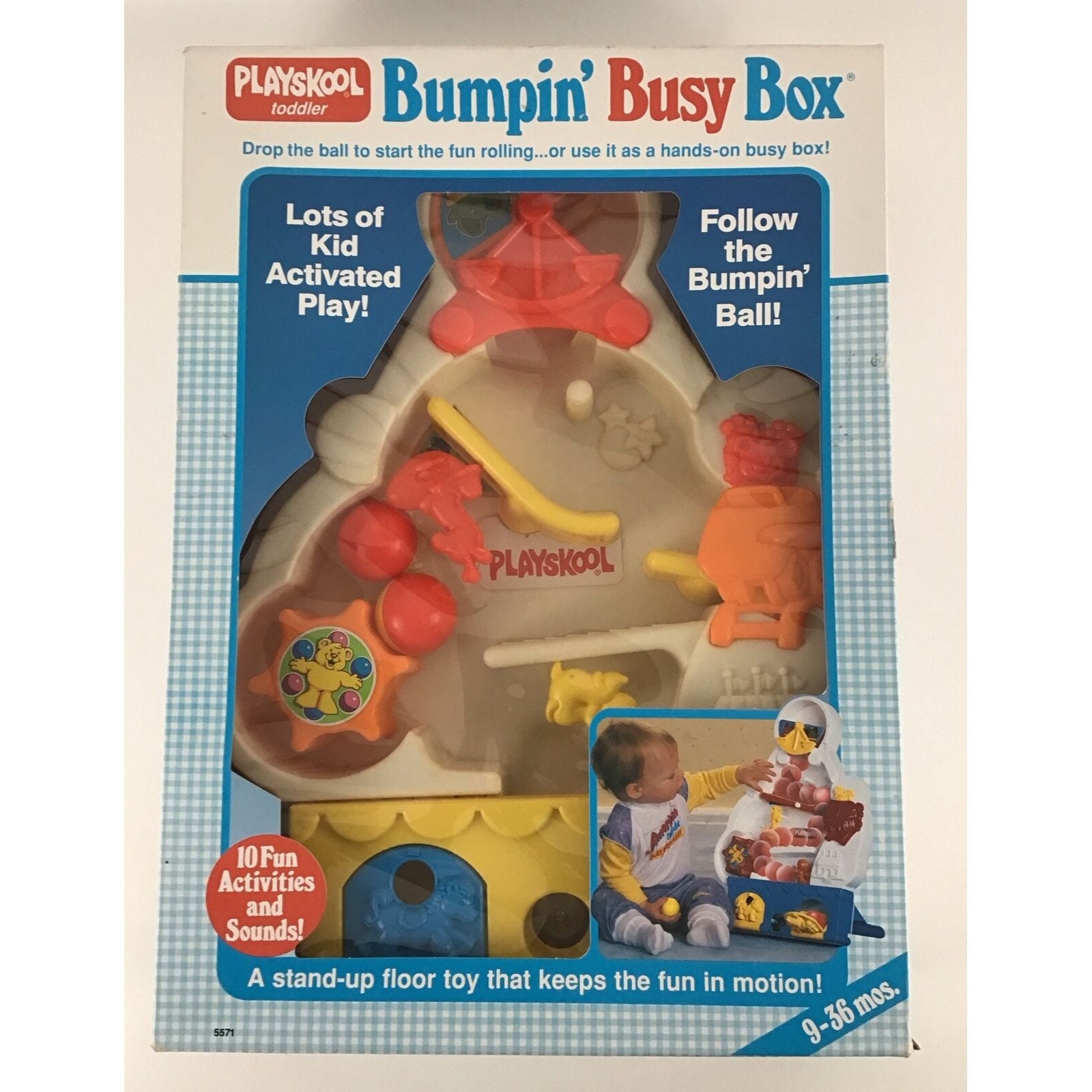 Playskool Toddler Bumpin’ Busy Box Ball Drop Baby Toy Vintage 1989 USA ...