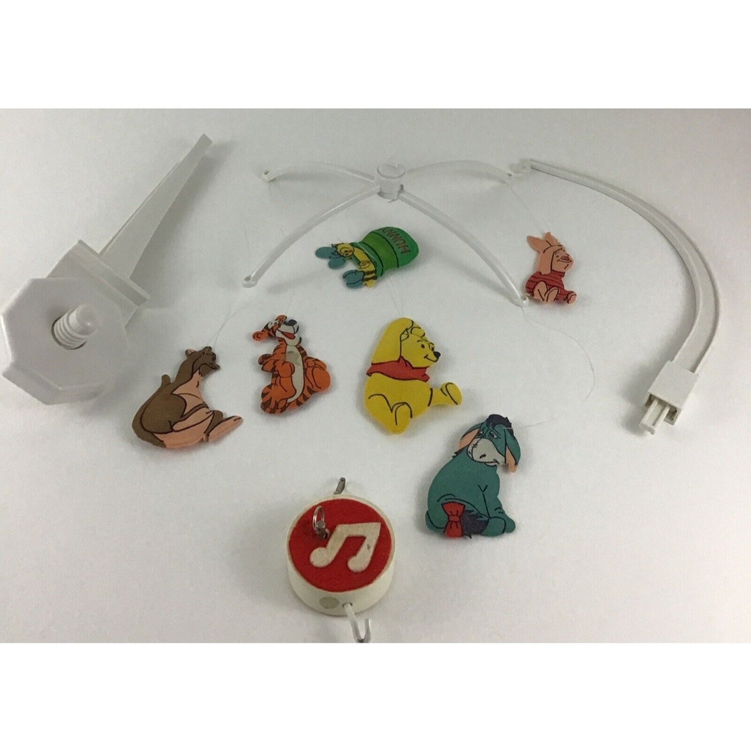 Disney Winnie the Pooh Musical Mobile Piglet Tigger Eeyore Roo Hanging ...