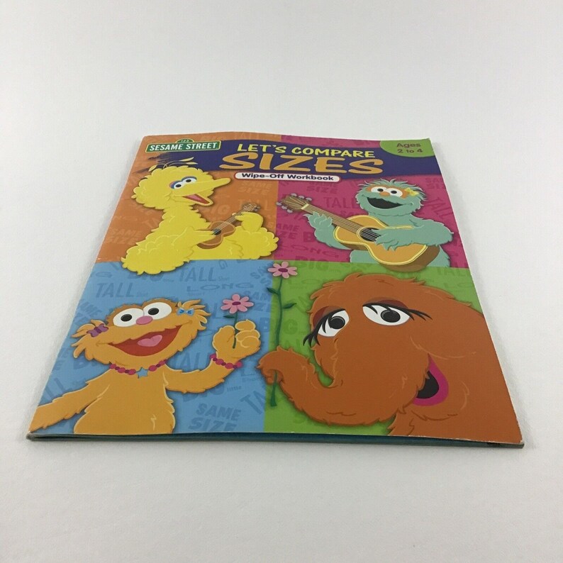 Sesame Street Let's Compare Sizes Wipe off Workbook 2004 Learning ...