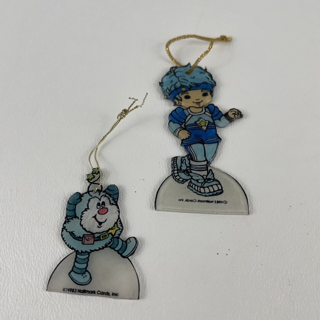 Shrinky Dinks Rainbow Brite Buddy Blue Christmas Ornaments Vintage 1983 ...