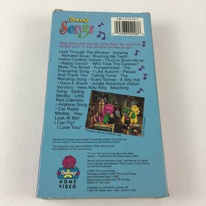 Barney & Friends White VHS Tape Sing Along Songs Baby Bop BJ Vintage ...