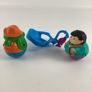Playskool Weebles Doctor Tourist Frog Fisherman Roly Poly Animal Figure ...