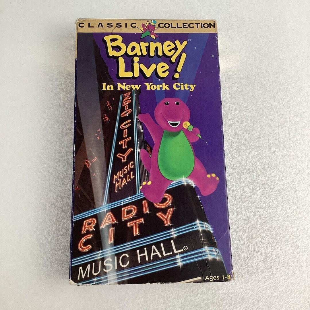 Barney & Friends White VHS Tape Barney Live in New York City Songs ...