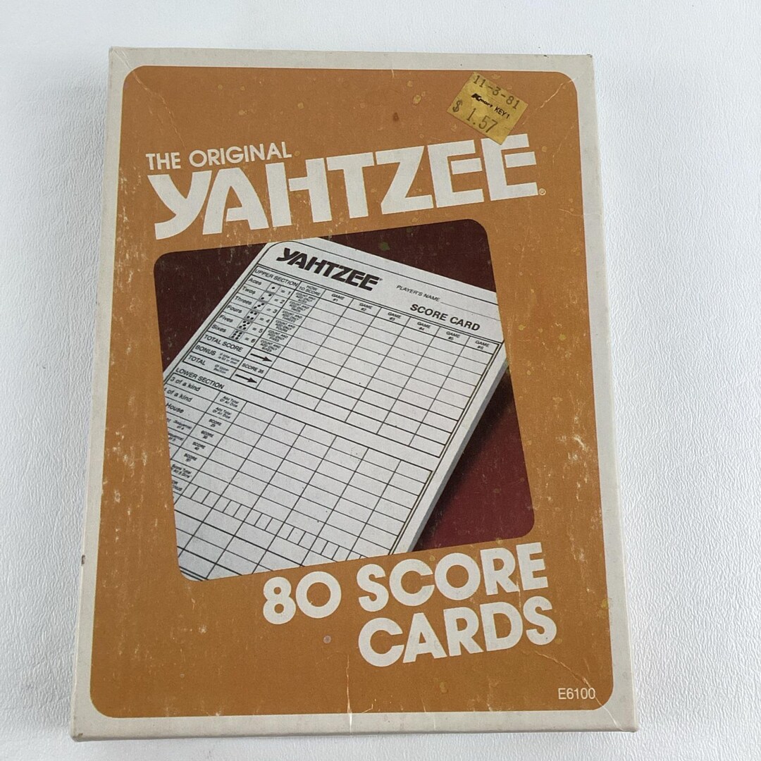 The Original Yahtzee Game Vintage 1980 Milton Bradley Score Cards ...
