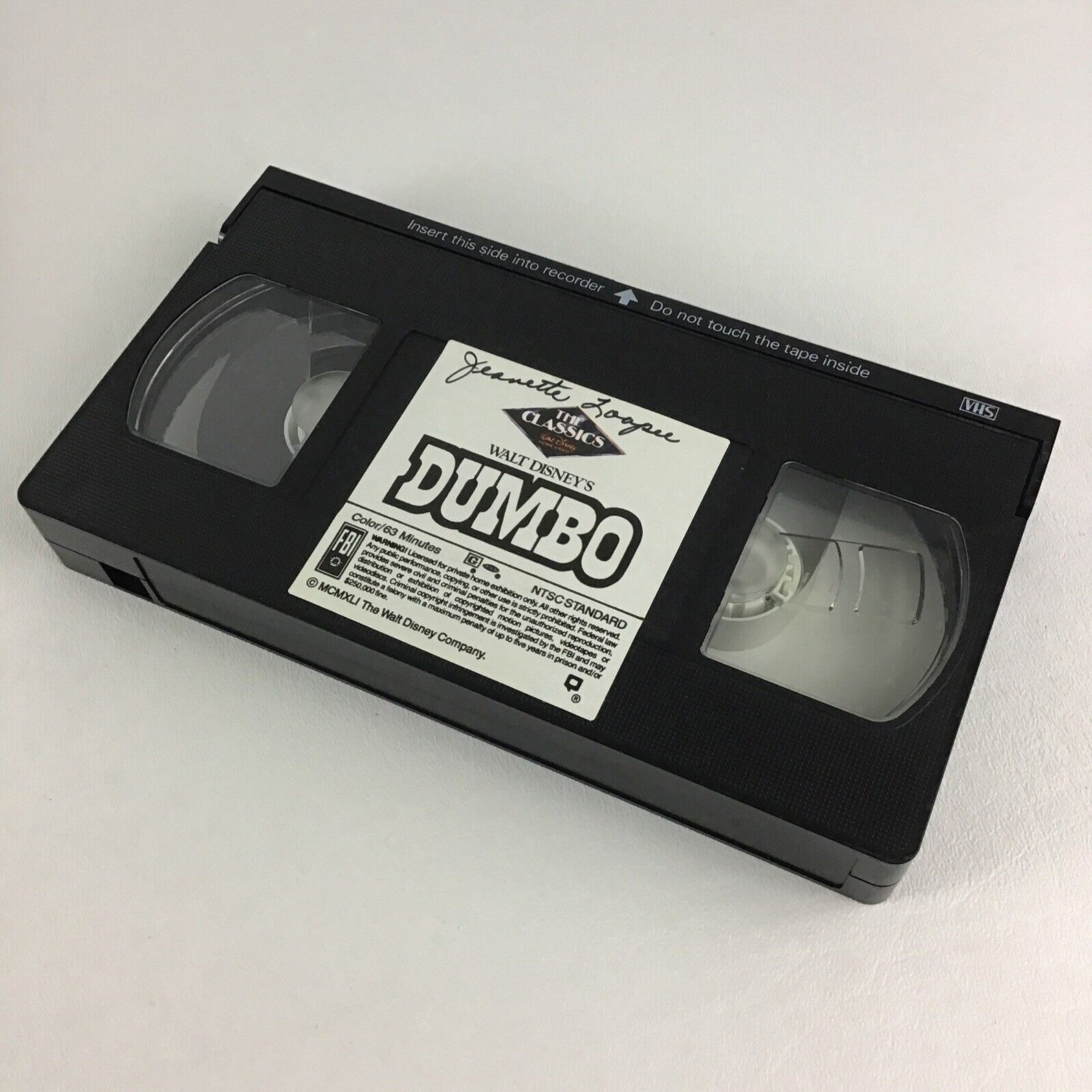 Walt Disney VHS Tape Dumbo Black Diamond Pink Cover Movie - Etsy